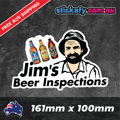 Jims Beer Inspections Sticker Funny Laptop Car Window Bumper 4x4 Decal ...