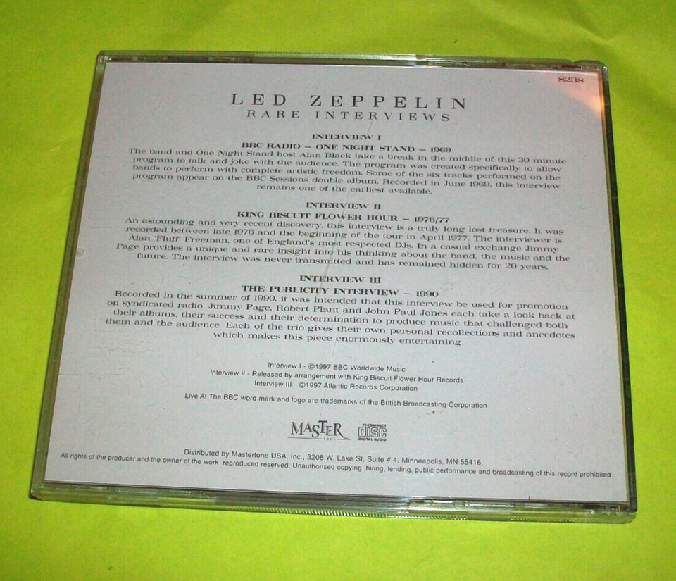 ⭐ LED ZEPPELIN - RARE INTERVIEWS CD 3 TRACKS 1969 - 1990 | eBay