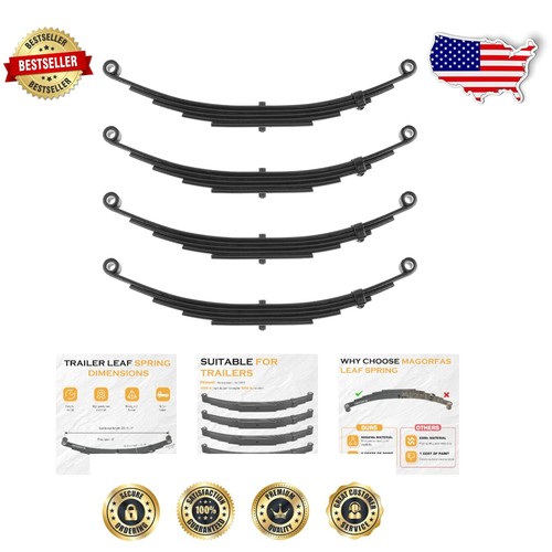 Heavy-Duty Trailer Leaf Spring Set, 5 Leaves, 3000 lbs for Smooth ...