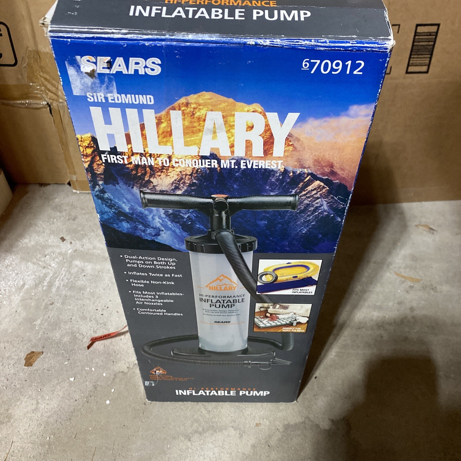 Extremely Rare HTF Vintage Sears Sir Edmund Hillary Inflatable Pump | eBay
