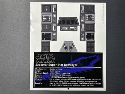 Star Wars 10221 Super ST destroyer Sticker Sheet Decal Replacement | eBay