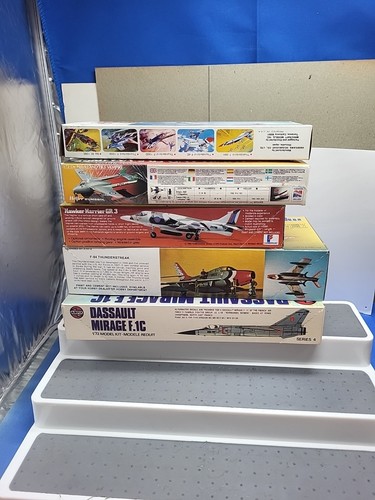 Lot of 10 Plastic Model Jets Mirage Mig Harrier Skyhawk Planes aircraft ...