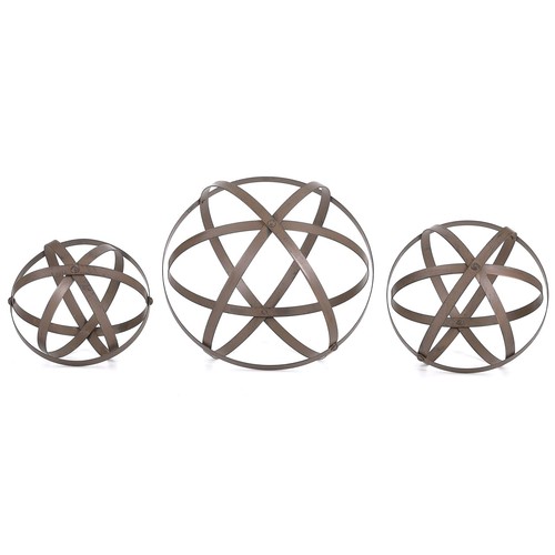 Set of 3 Metal Garden Spheres, Metal Folding Orb Garden Ball for Patio ...
