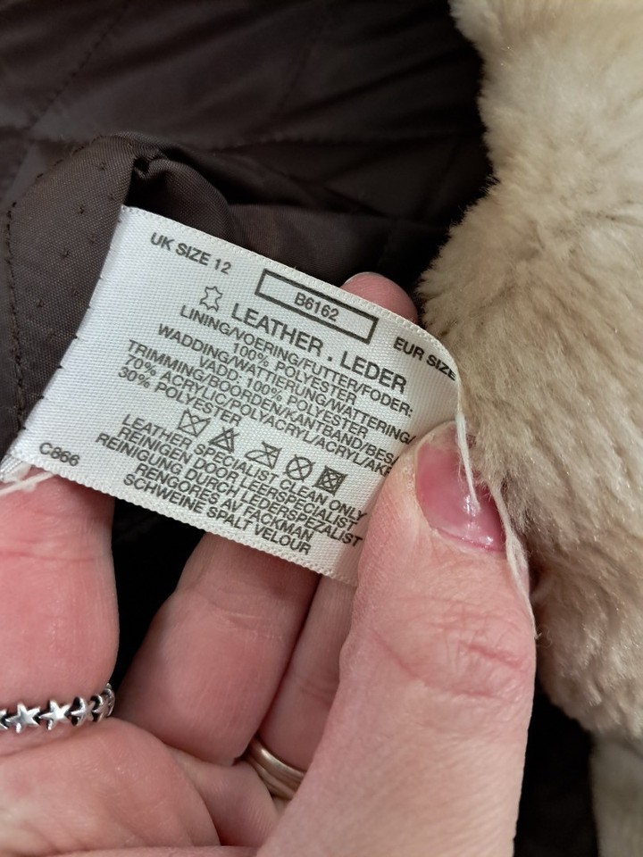 VINTAGE Ladies UNBRANDED Brown Suede Shearling Style Coat UK12 CG E30 ...