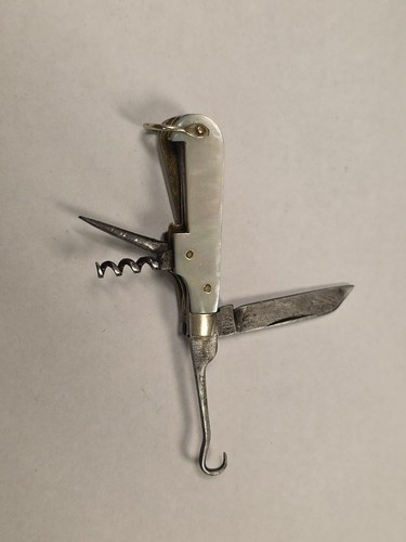 Antique Pearl handled pocket Knife W/ Corkscrew, Hook And Punch. | eBay