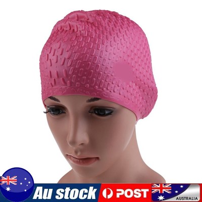 Silicone Swimming Cap Ear Protection Sport Swim Cap for Men Women (Rose ...