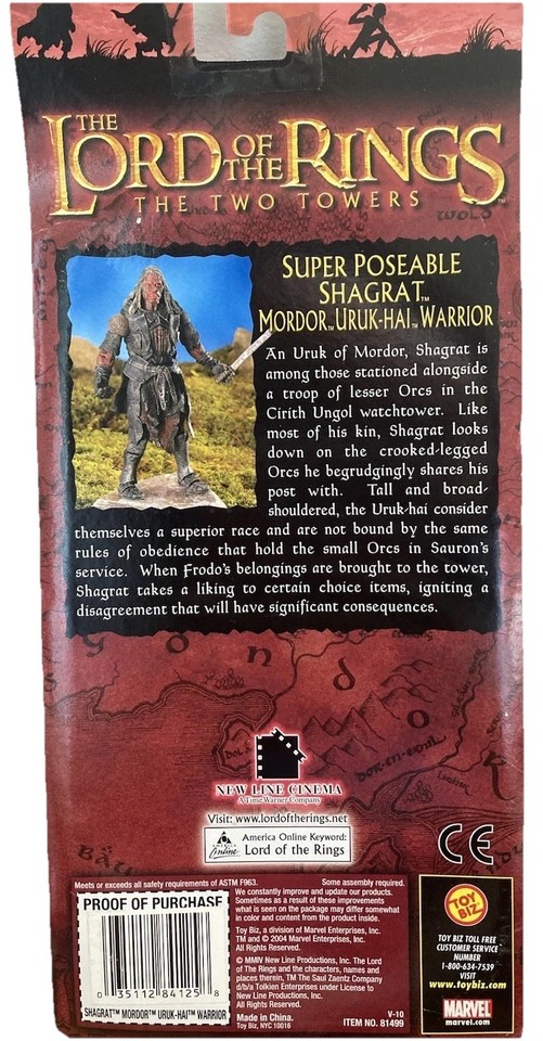Shagrat Uruk-hai Mordor Biz Figure 2003 TWO TOWERS Lord Of The Rings Rare - New | eBay