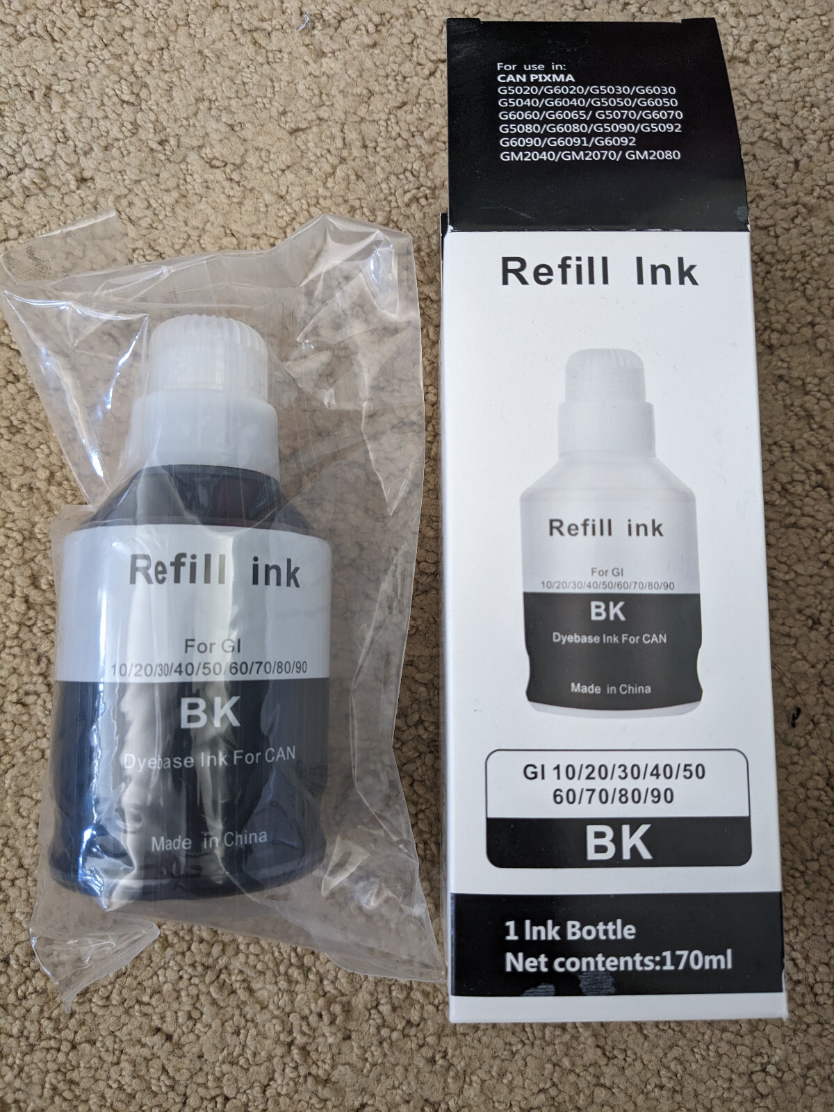 170ml Black Dye Refill Ink For CIS CISS Printer | eBay