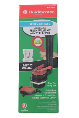 FLUIDMASTER K-507A-008 UNIVERSAL Adjustable Flush Valve Kit 2" Flapper ...