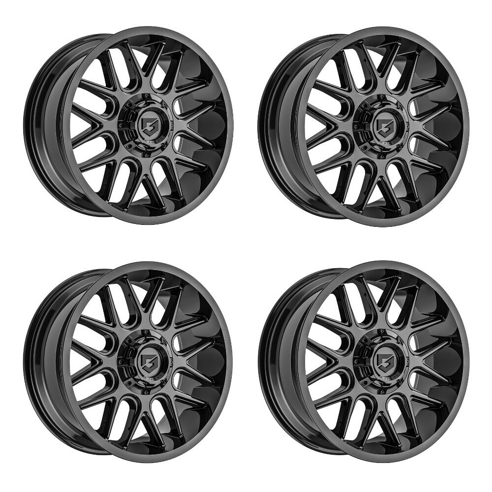 Set 4 18" Gear Off Road Magnus 771B Gloss Black 18x9 Wheels 6x135 6x5.5 ...