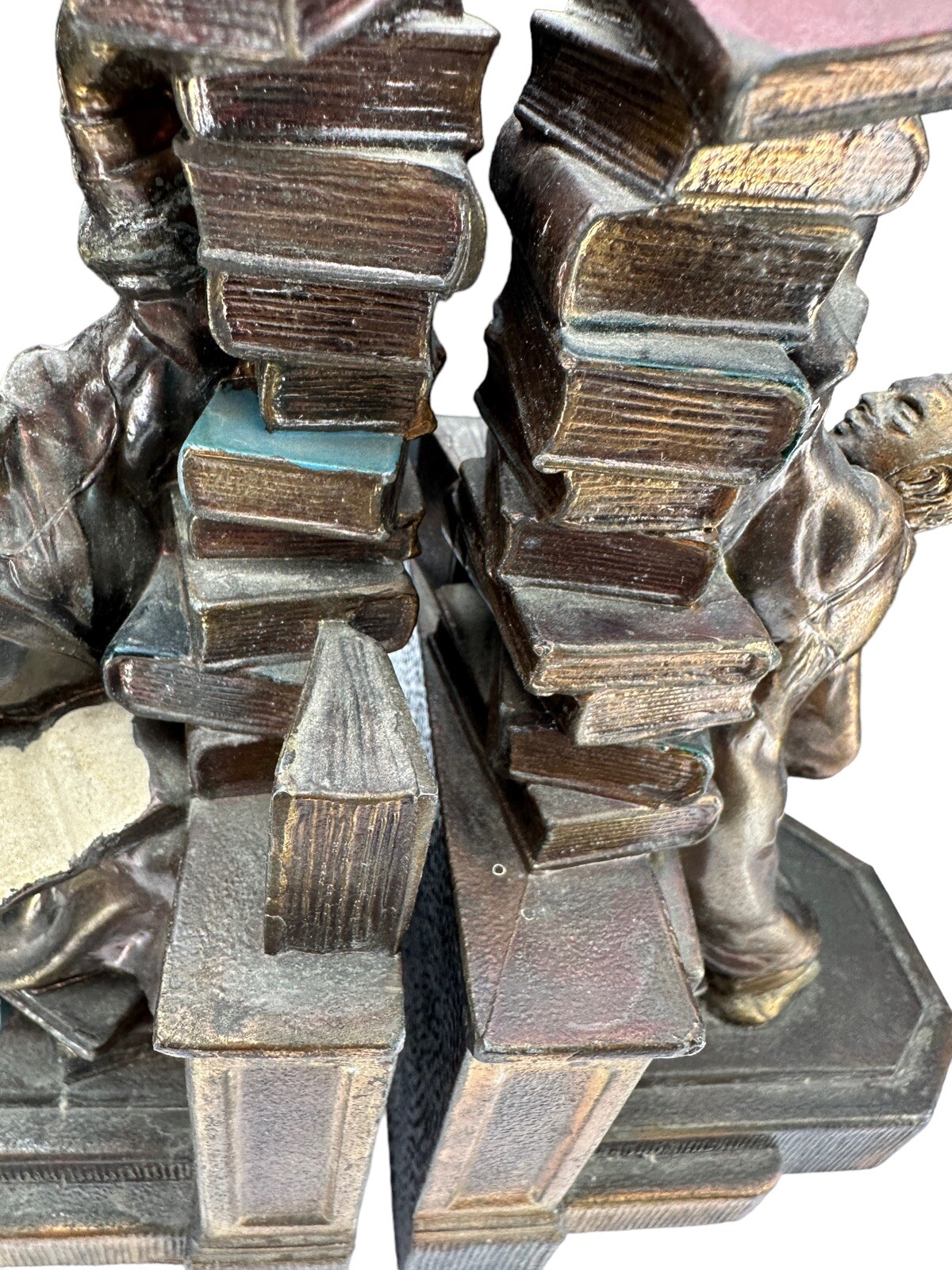 Dodge Inc. Bronze Bookends Graduate Holding Book Stack 1930/40s 7 1/4 ...