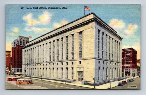 Post Office Cincinnati Ohio Street View Buses Postcard | eBay