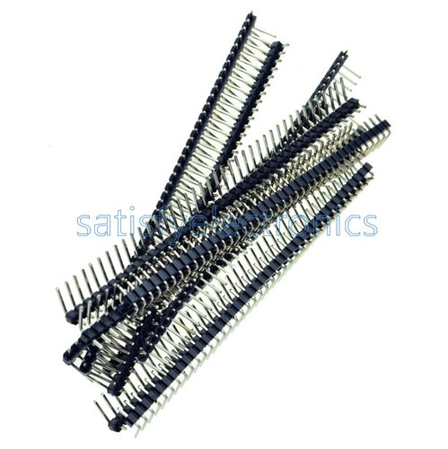 3Pcs 40Pin 2.54mm Single Row Right Angle Pin Header Strip For Arduino ...