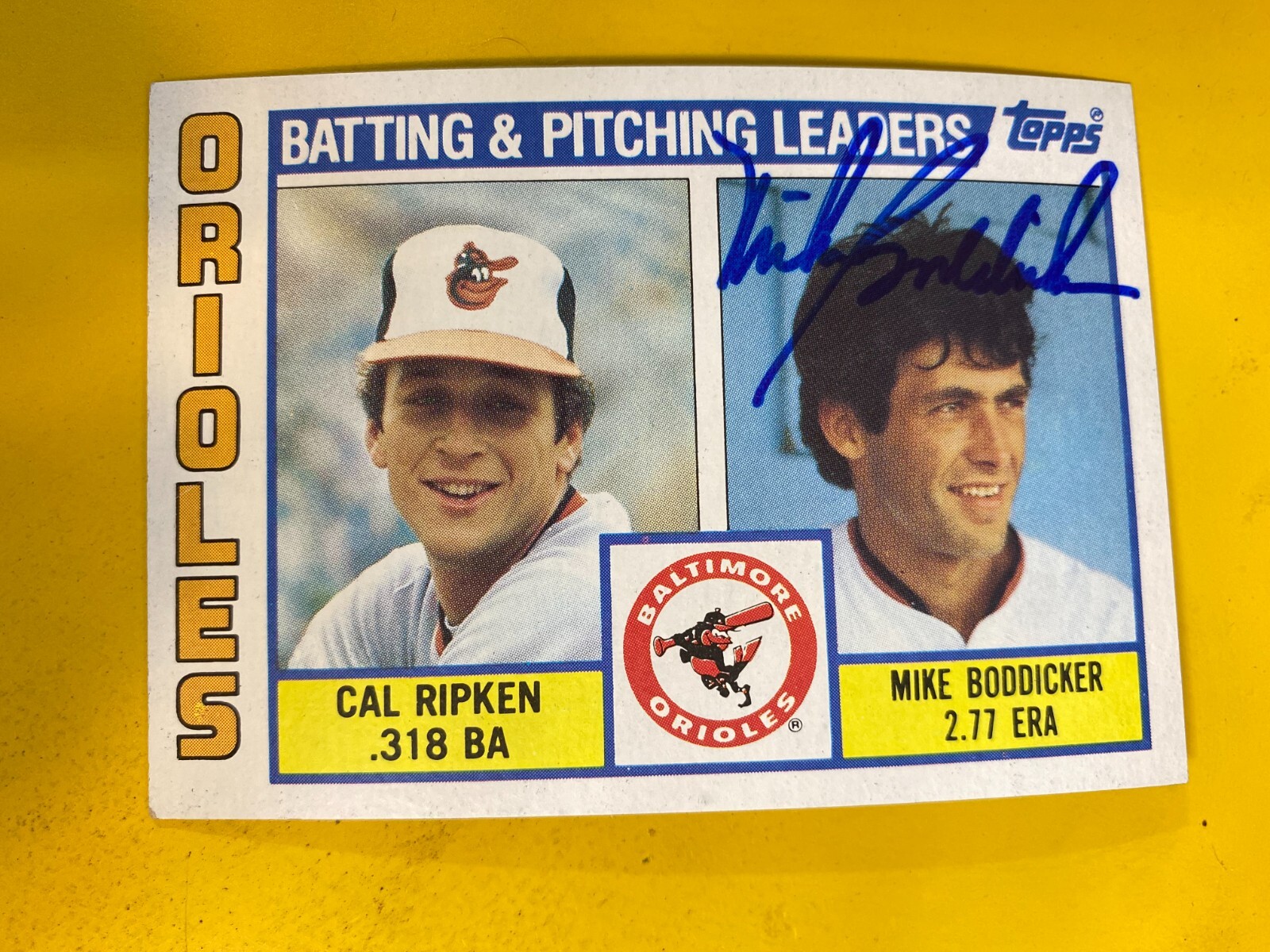 RS4442 1984 Topps #426 Orioles TL Mike Boddicker ORIOLES HAND SIGNED ...