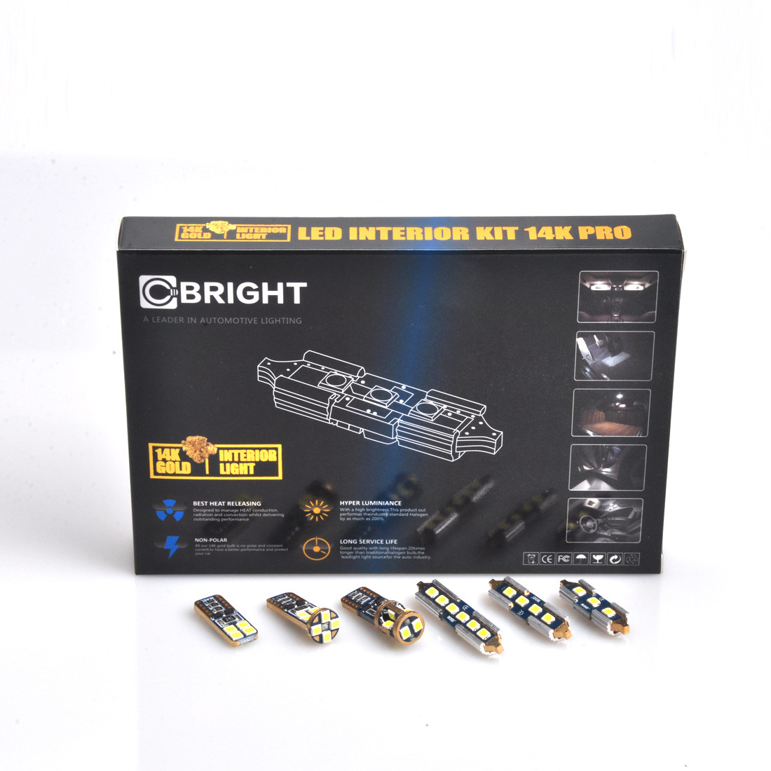 15x White Error Free 14K Gold Interior LED Lights Kit for BMW X1 (E84 ...