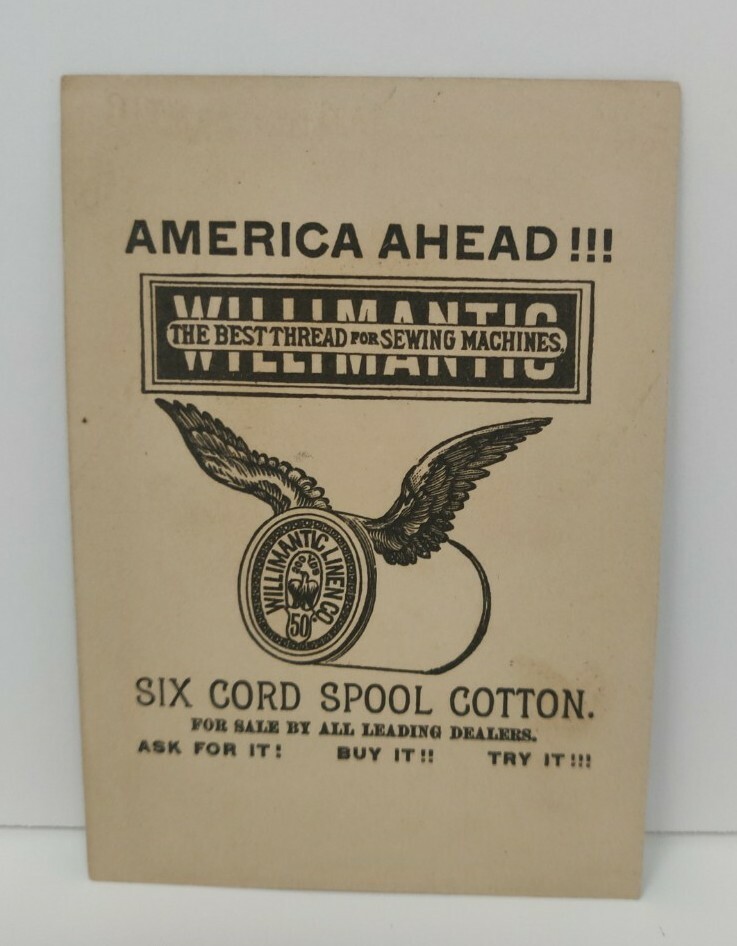 Willimantic Linen Co Thread Six Cord Spoil Cotton Victorian Trade Card ...