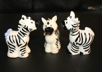 FISHER PRICE LITTLE PEOPLE ZEBRA FAMILY EXCELLENT zoo ark jungle ...