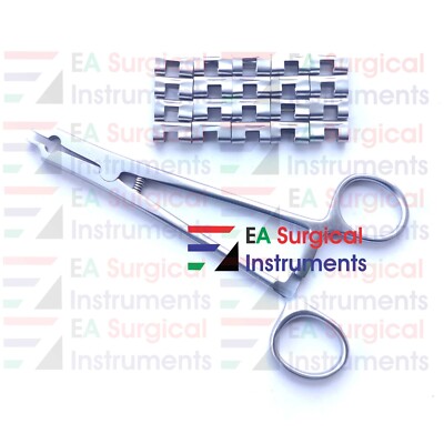 Raney Clip Applicator With 20 Pcs Raney Clips Neurosurgery Instruments ...