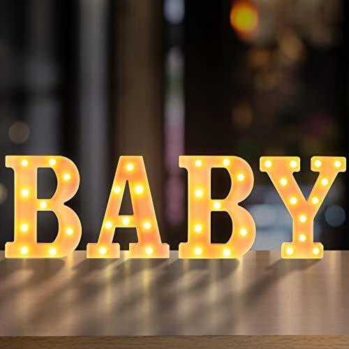 Baby Marquee Light Up Letters - LED Letter Number Light Light Sign ...