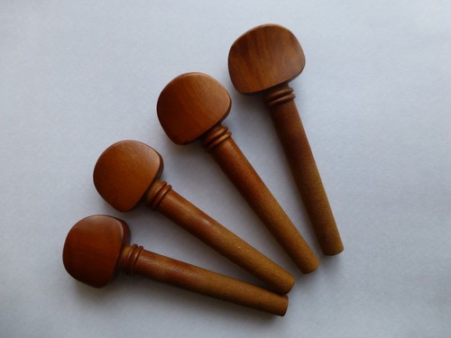 VIOLIN PEGS, BROWN, JUJUBE, FULL SET, FOR 4/4 VIOLIN, WITH INLAY, NICE ...