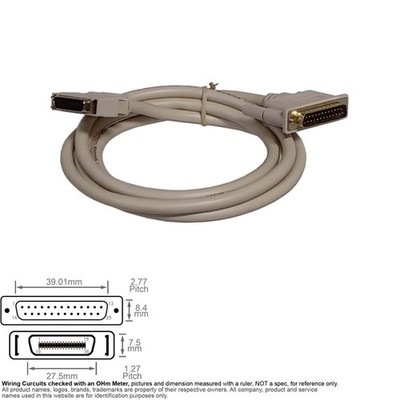Cable Parallel Printer Centronics Mini 36-Pin DB25 25-Pin 6FT IEEE HP ...