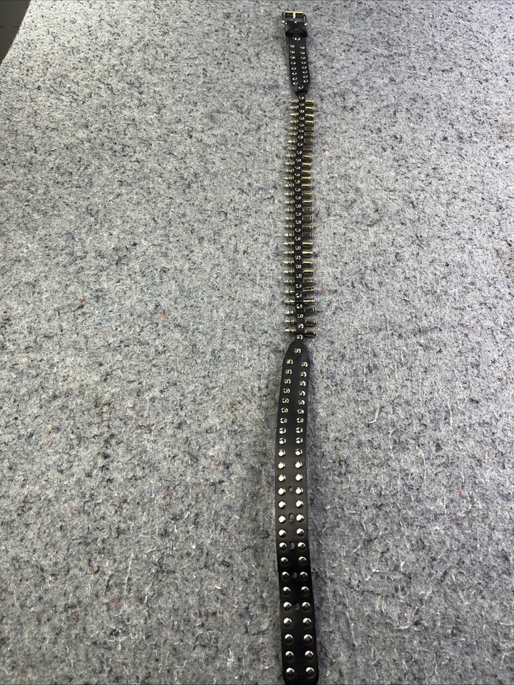 Hot Topic Heavy Metal Bullet Belt. Black With Silver Bullets & Rivets ...