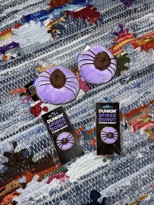Limited Edition -Dunkin Spider Donut Plush Keychain + Straw Buddy 2025 ...