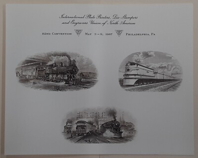 IPPDS F1987A&B 2 Souvenir Card Set Train Vignette Intaglio Print - See ...
