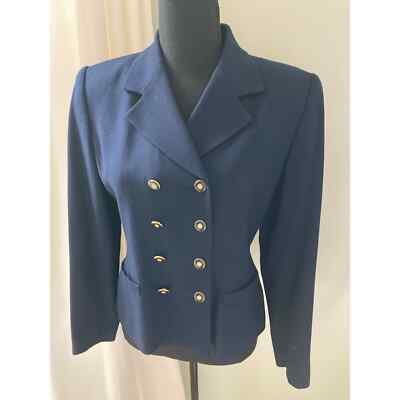 Vintage Kasper ASL Wool Blazer 8 button double breasted, W size 4 ...