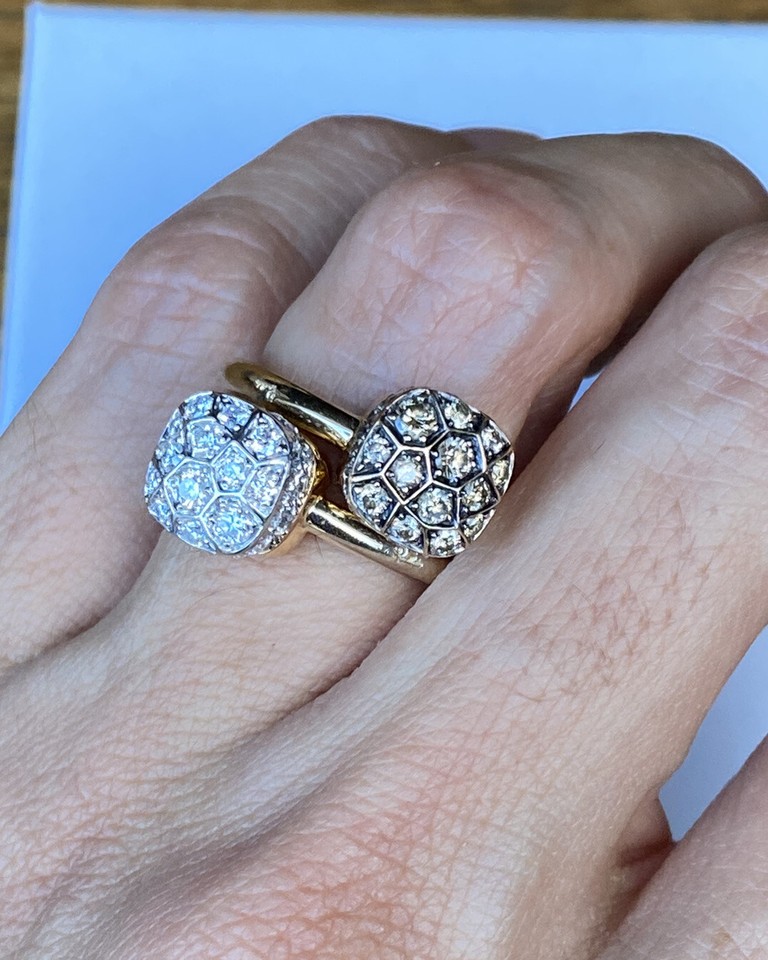 Pomellato Nudo Brown Diamond Ring 18K Rose Gold size 50 9mm 0.88ct | eBay