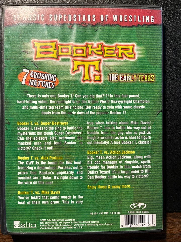 Booker T: The Early Years (DVD, 2003) Classic Superstars of Wrestling ...
