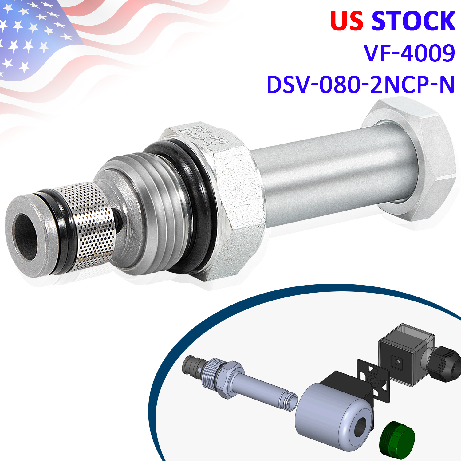 Deltrol DSV-080-2NCP-N Solenoid Cartridge Valve, SPX Stone/Fenner VF ...