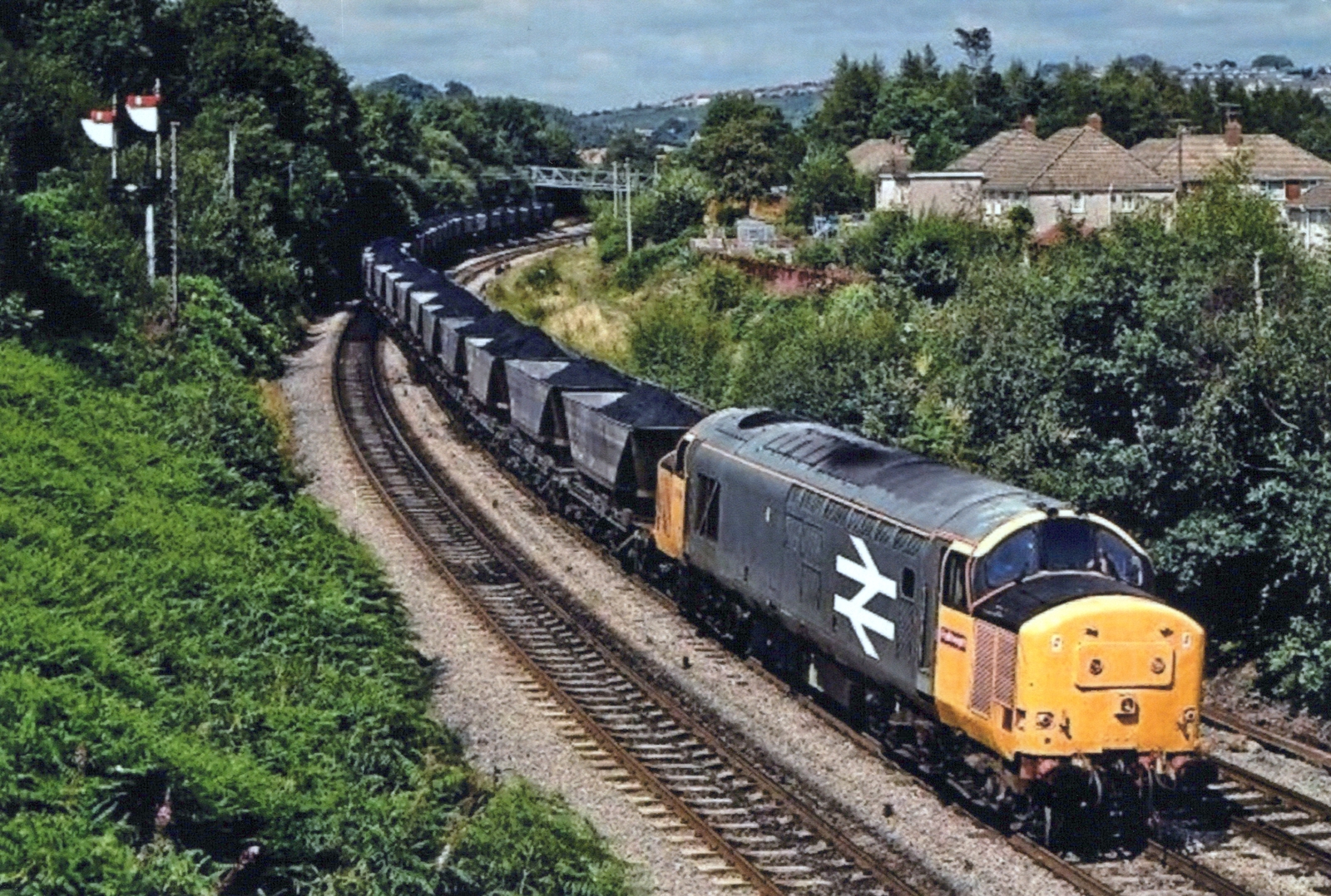 Photo Railway 6x4 Class 37 37898 MGR Train at Ystrad Mynach 8/8/90 ...