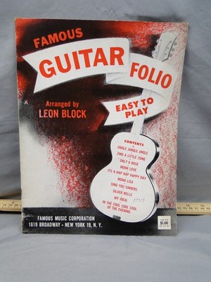 Famous Guitar Folio Easy to Play by Leon Block 1951 | eBay