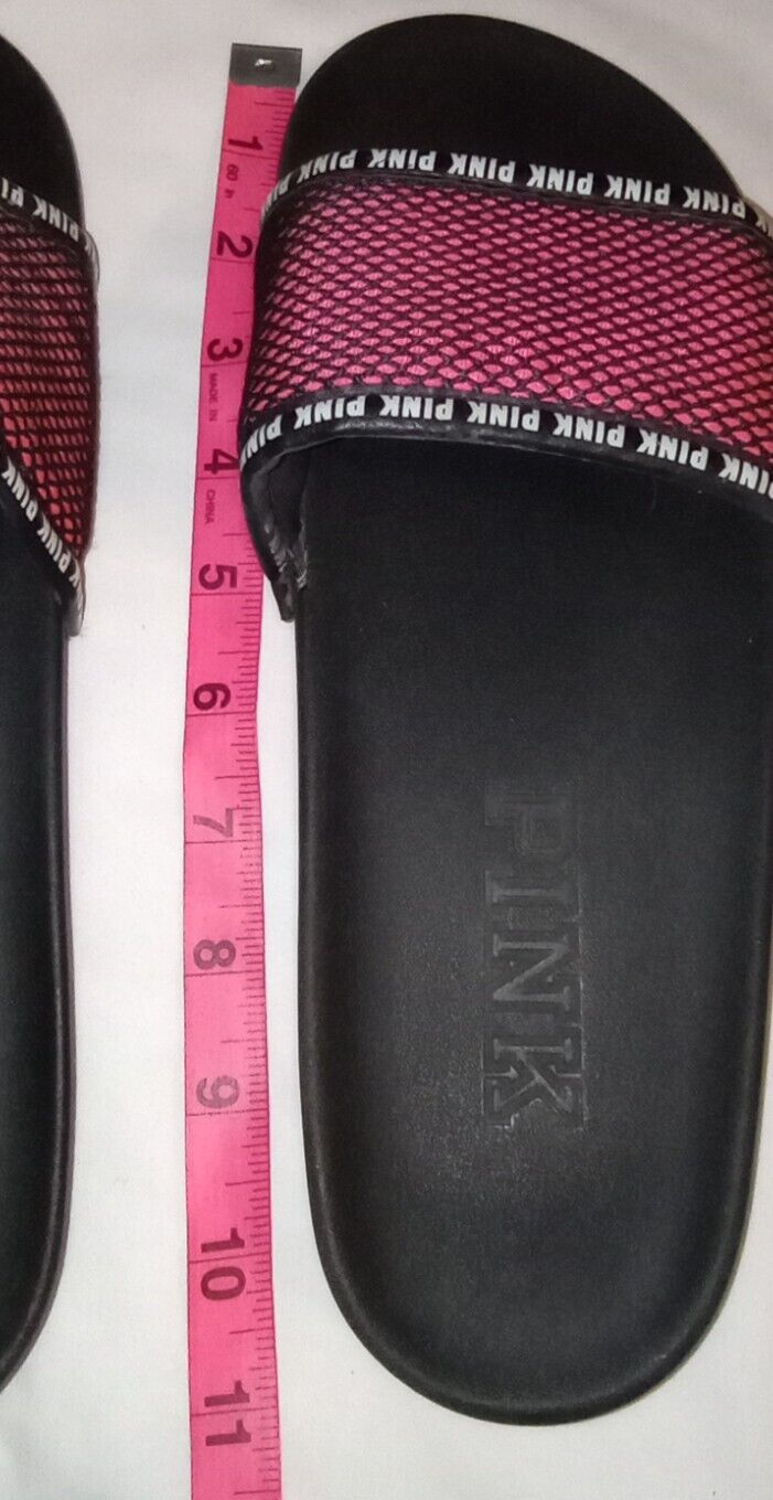 Pink Victoria Secret Slides Pink & Black Women's Size 9/10 | eBay