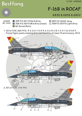 Bestfong Decal 1/144 F-16B in 401st TCW R.O.C. (Taiwan) AF | eBay