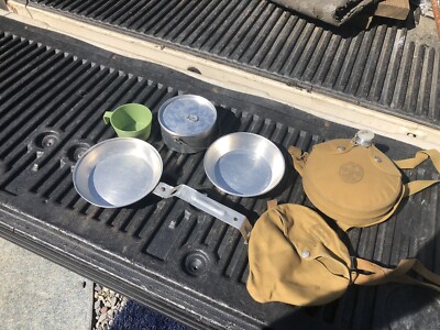 Vintage BSA Boy Scouts of America Camping Cook Set Mess Kit & Water ...