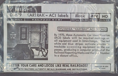 Walters | D-679 | HO Kartrak - ACI Labels Decals | eBay
