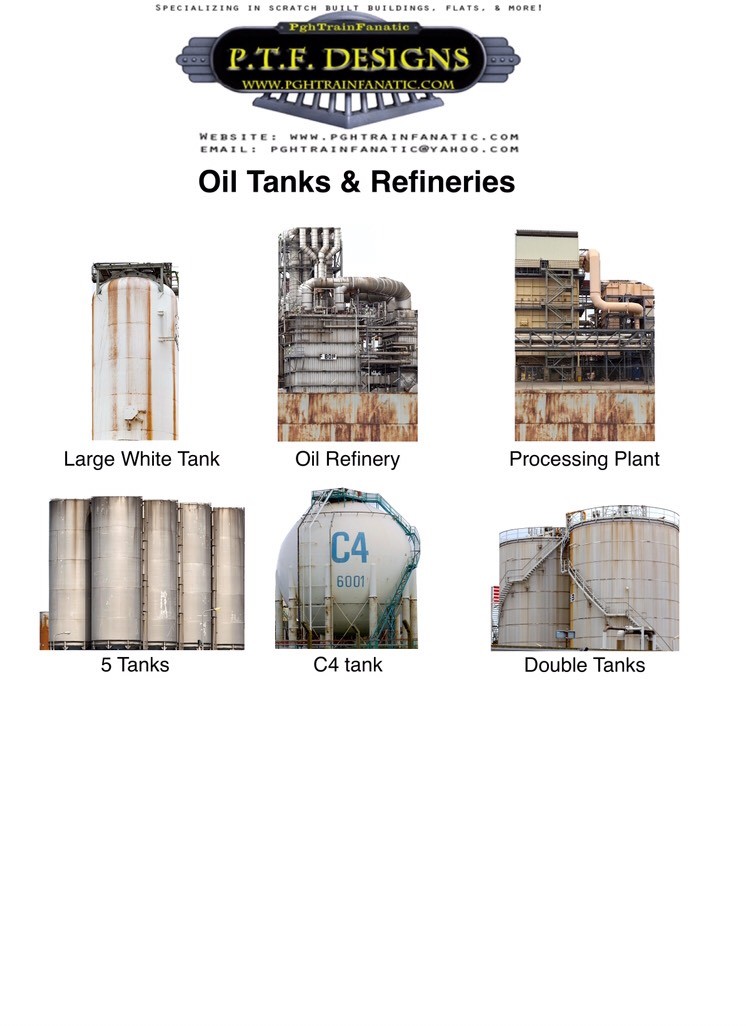 O Scale Scratch Built "The Oil Refinery" Tank Industrial Front/Flat MTH ...