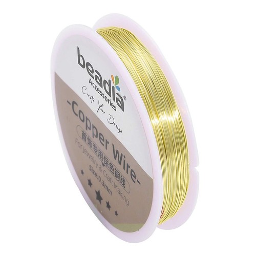 Gold Copper Wire 0.3mm Bead Cord for Bracelet Necklace Charm Beading ...