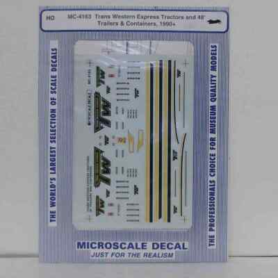 Microscale HO Scale Decals: Trans Western Express Tractors and 48 ...