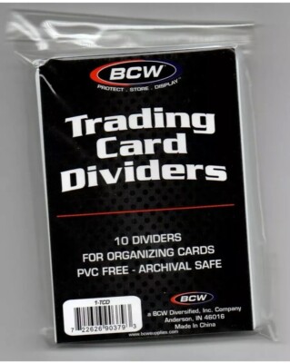 10 20 50 BCW Trading Card Dividers for Storage Boxes Regular Tall ...
