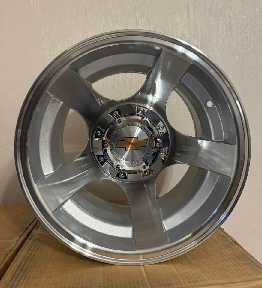 15x10 Chevy Wheels Silver Finish w/ Center Cap & Gold Emblem 5x127 ...