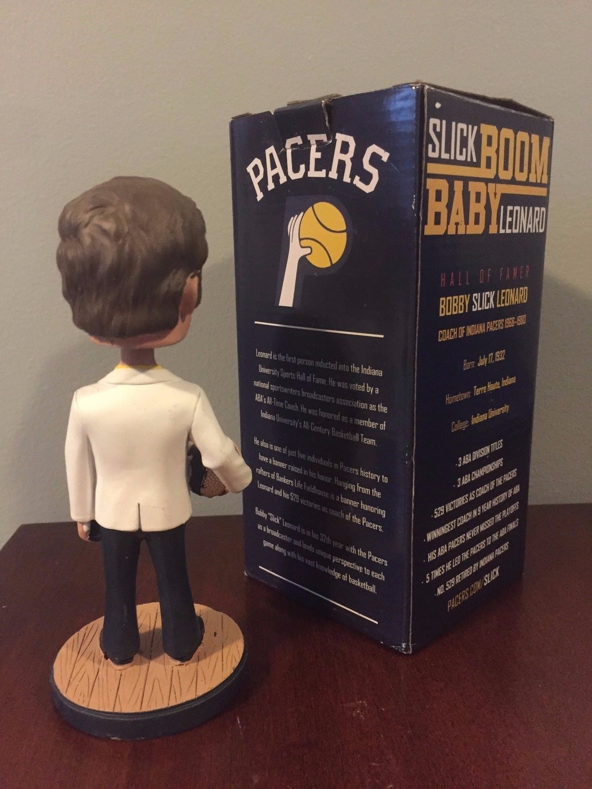 Indiana Pacers Bobblehead Coach Bobby "Slick" Leonard / Boom Baby! NIB ...