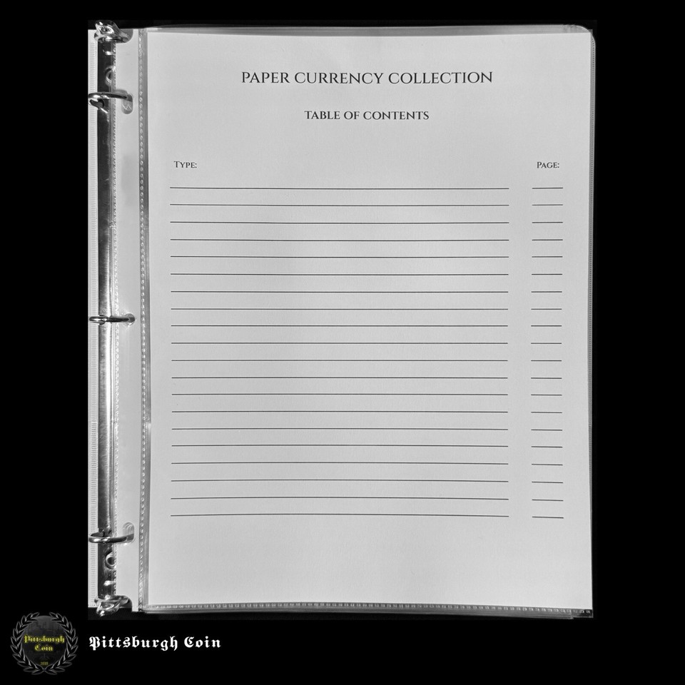 Paper Currency Paper Money Collection Binder 10 BCW Banknote Protector ...