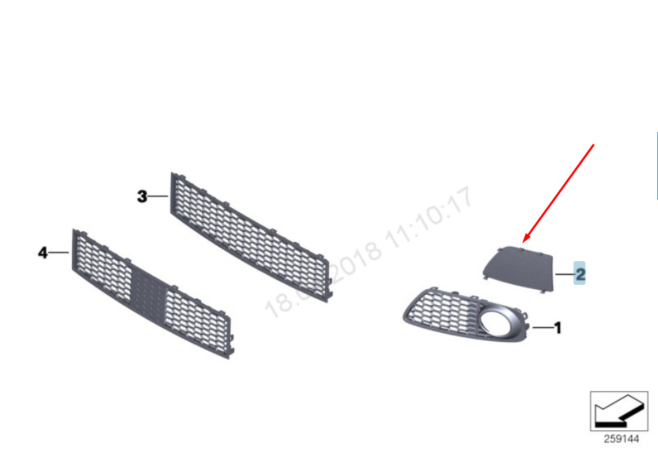 NEW BMW 5 GT F07 FRONT M SPORT BUMPER RIGHT COVER 51118057336 8057336 ...