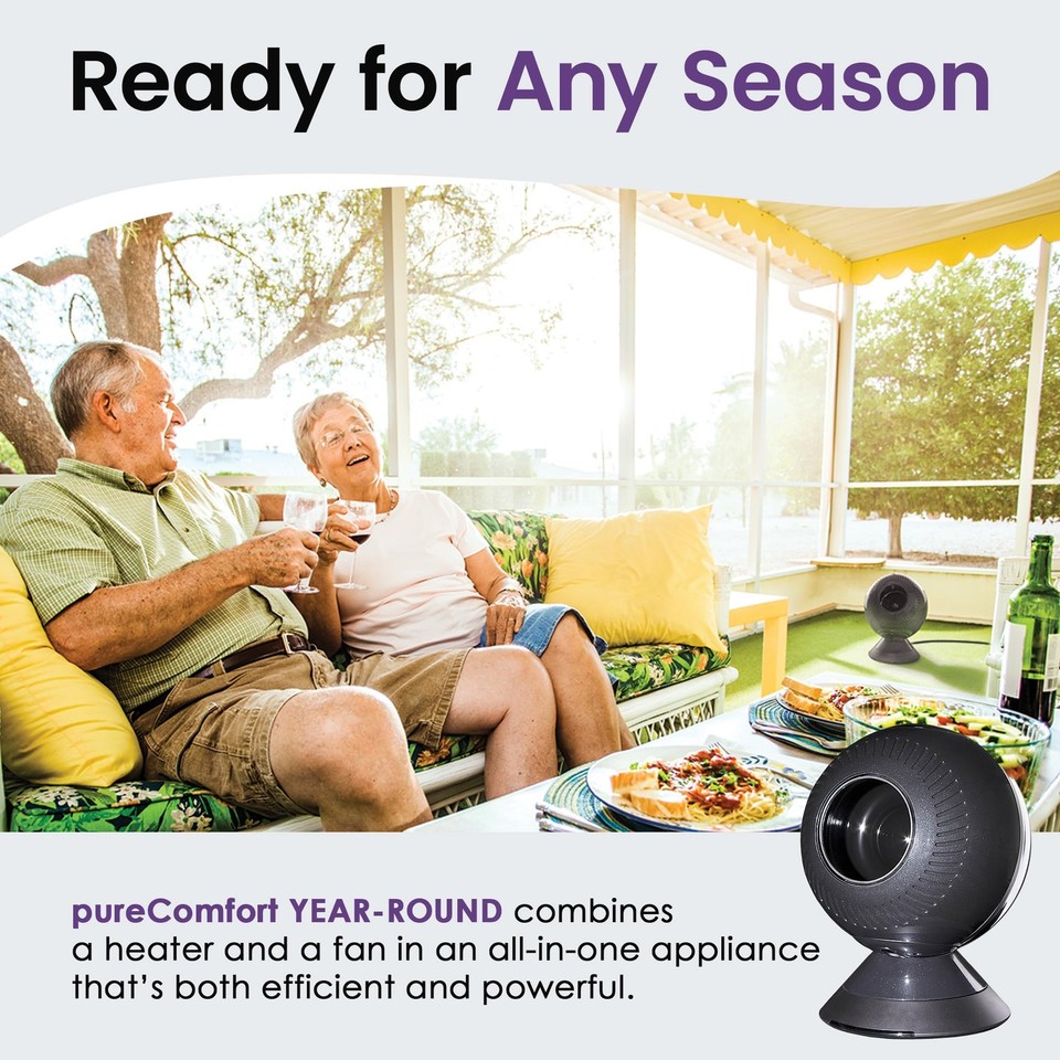 pureComfort YEAR-ROUND - Oscillating Fan and Heater - Powerful, Whisper ...