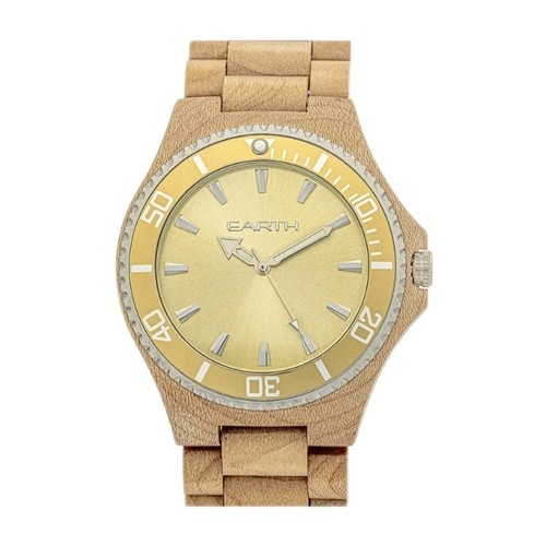 Earth Wood Watch - Tan Minimalist Mens Wooden Island Time Piece Watches ...