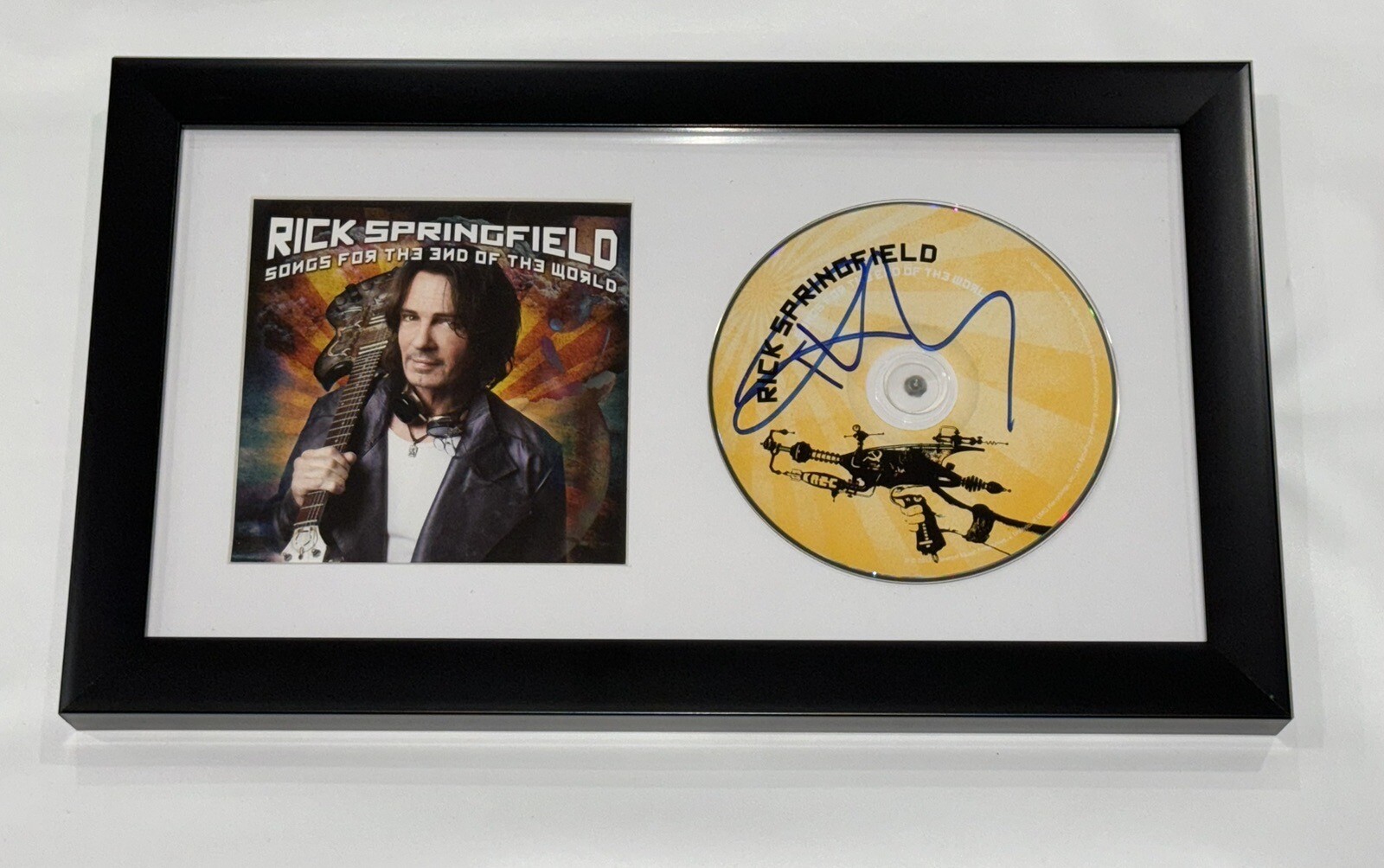 RICK SPRINGFIELD SIGNED FRAMED "SONGS FOR THE END OF THE WORLD" CD NEW ...