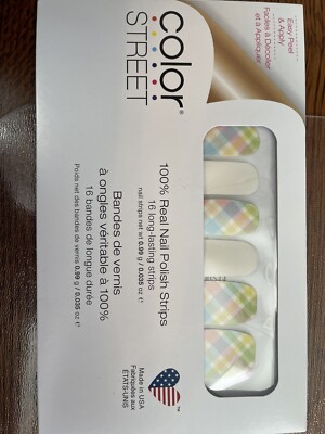 Color Street Spring Picnic 100% nail polish strips. pastel plaid | eBay